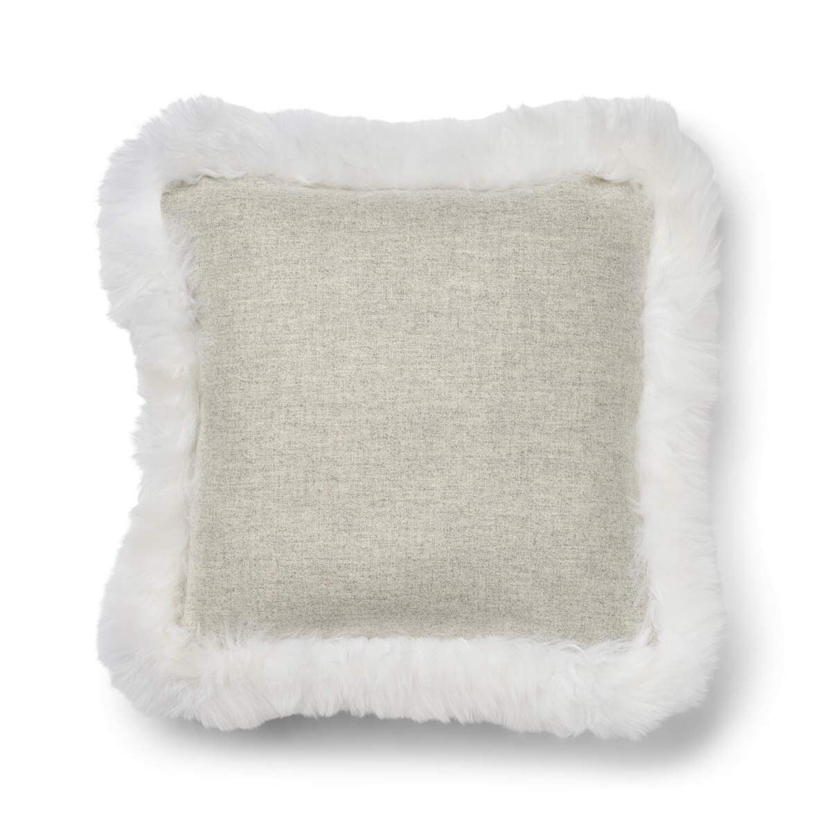 Wool Cushion | Long Wool trim | 52x52 cm |34x52 cm – Sheepskinhouse.co.uk